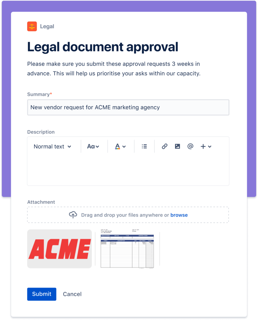 Mock Legal Documents